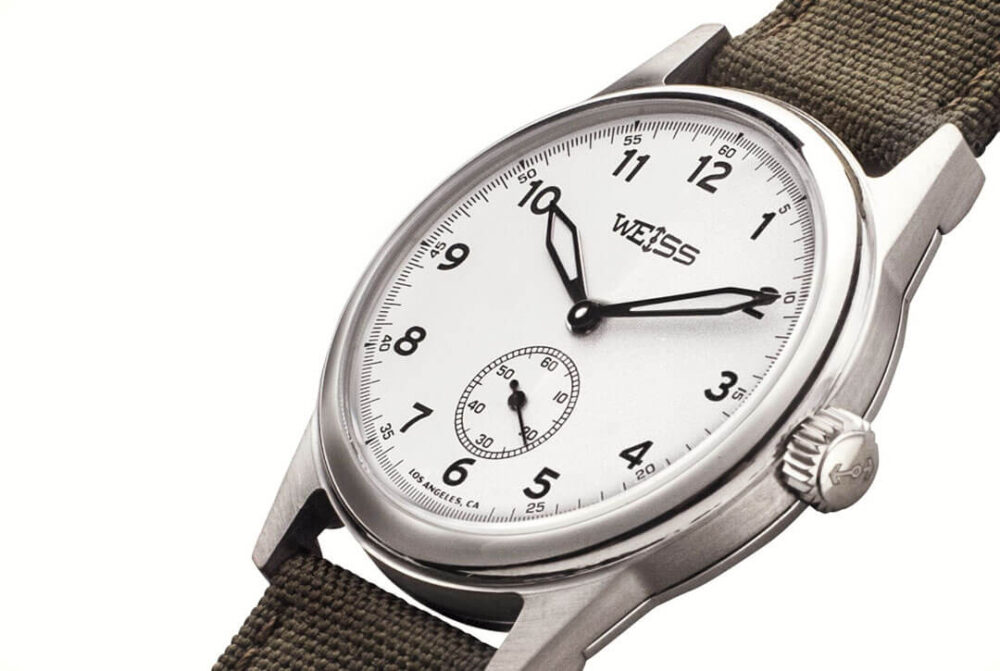 Zoom sur la Standard Issue Field Watch de Weiss - Mr Montre