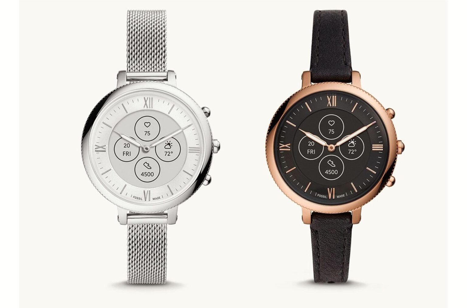 Fossil Hybride HR Monroe : une smartwatch avec des aiguilles et un ...